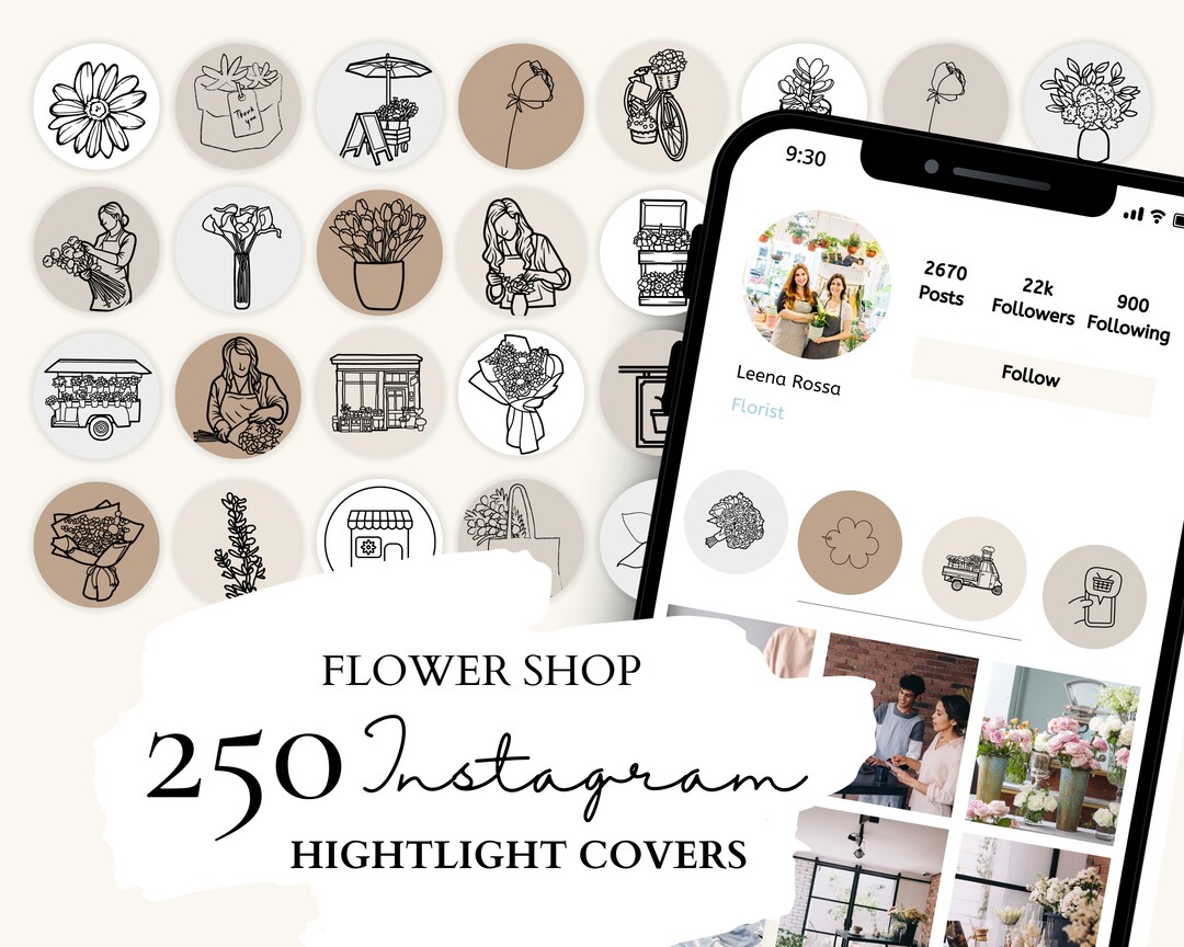 Flower Shop Instagram Highlight Covers, Florist Icons | 50 Flower Shop ...