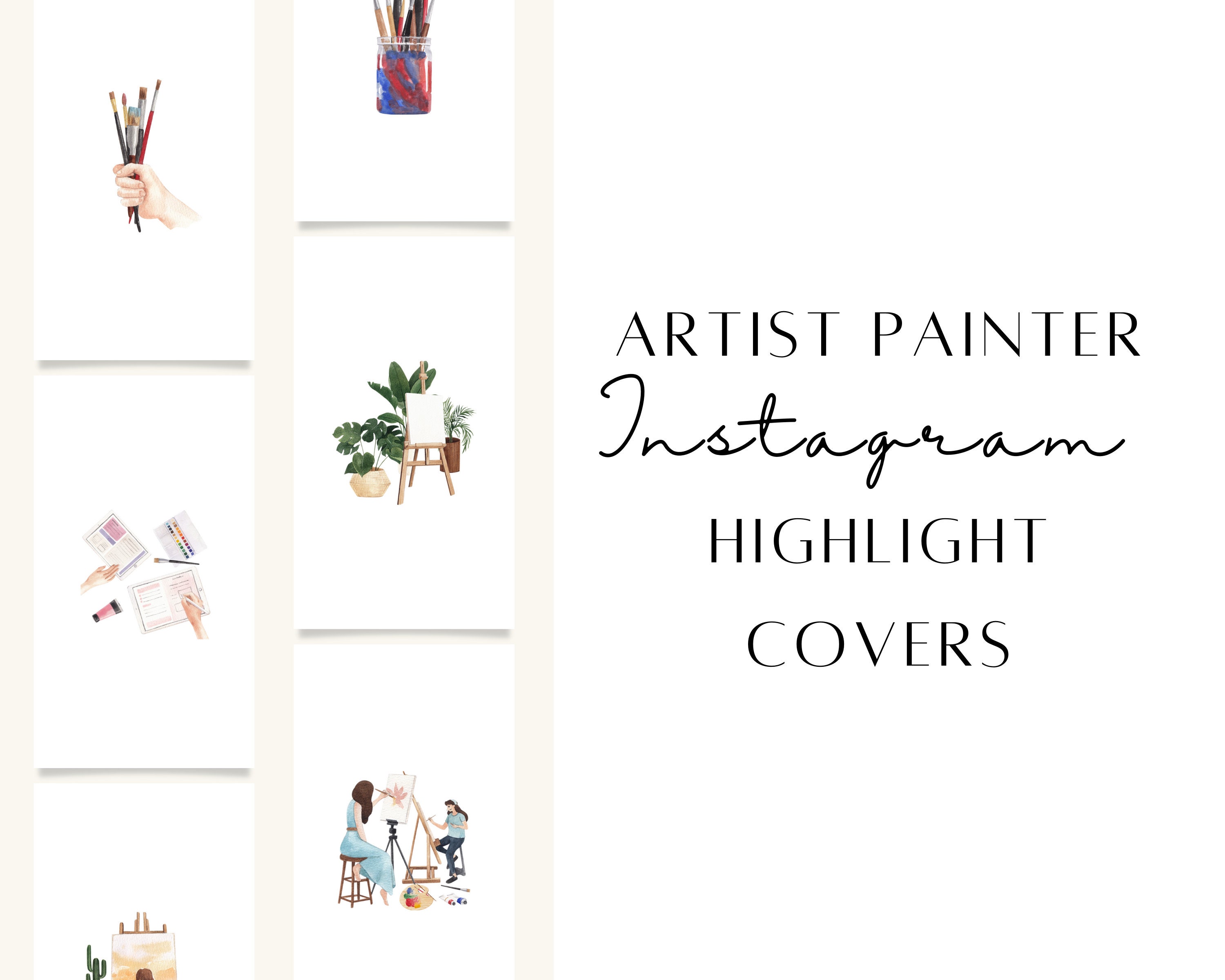 Painter Instagram Highlight Covers | Watercolor Painter Icons | 20 ...