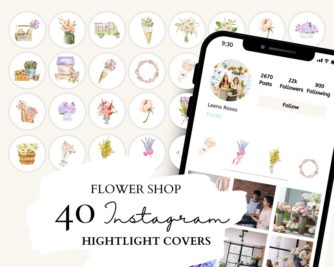 Flower Shop Instagram Highlight Covers, Florist Icons | 40 Flower Shop ...