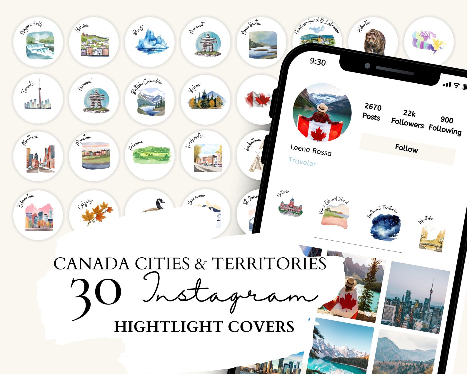 Canada Instagram Highlight Covers I Travel Highlight Icons | 30 ...