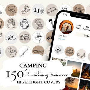 Camping Instagram Highlight Covers I Outdoor Adventure Icons | 30 ...