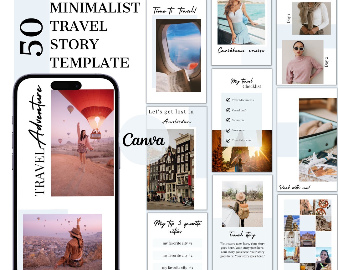 Travel Instagram Story Templates, Canva Templates | 50 Travel ...