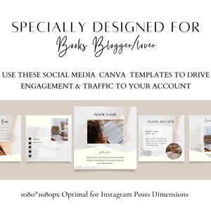 Books Instagram Posts Templates, Canva Templates | 25 Bookstagram ...