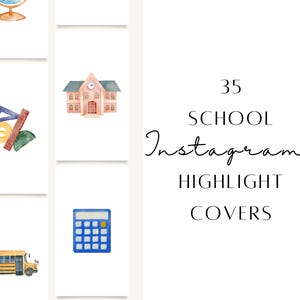 School Instagram Highlight Covers | 35 School & Teacher Watercolor ...