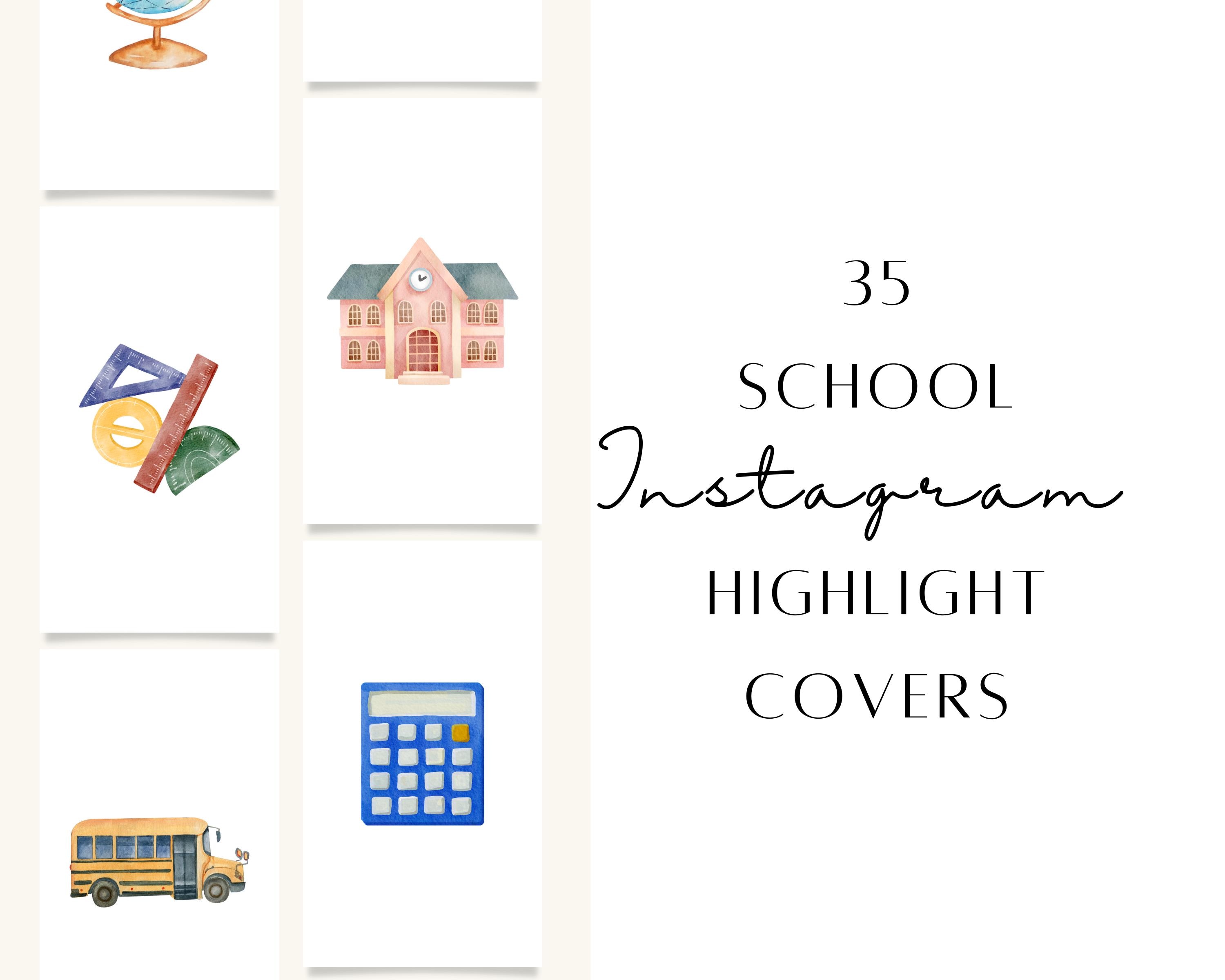School Instagram Highlight Covers | 35 School & Teacher Watercolor ...