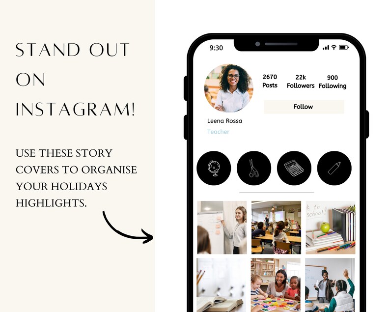 School Instagram Highlight Covers 25 School & Teacher White ...