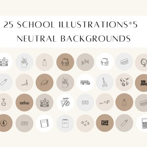 School Instagram Highlight Covers | 25 School & Teacher Illustrations ...