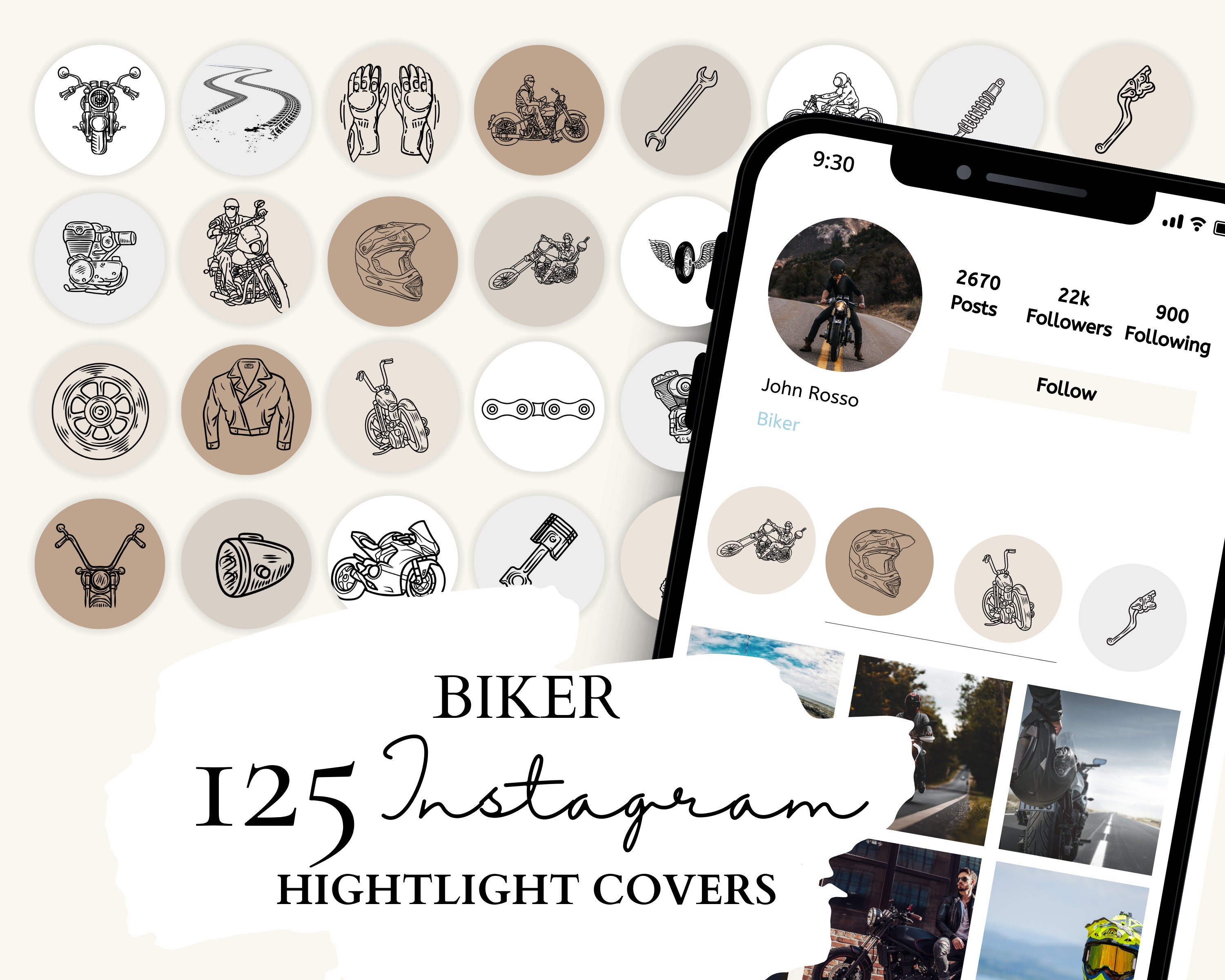 Biker Instagram Highlight Covers | Motorcycle, Biker Icons | 25 Biker ...