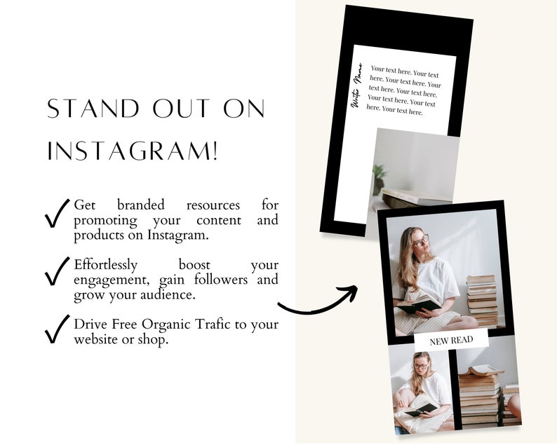 Books Instagram Templates, Canva Templates 70 Bookstagram Minimalist ...