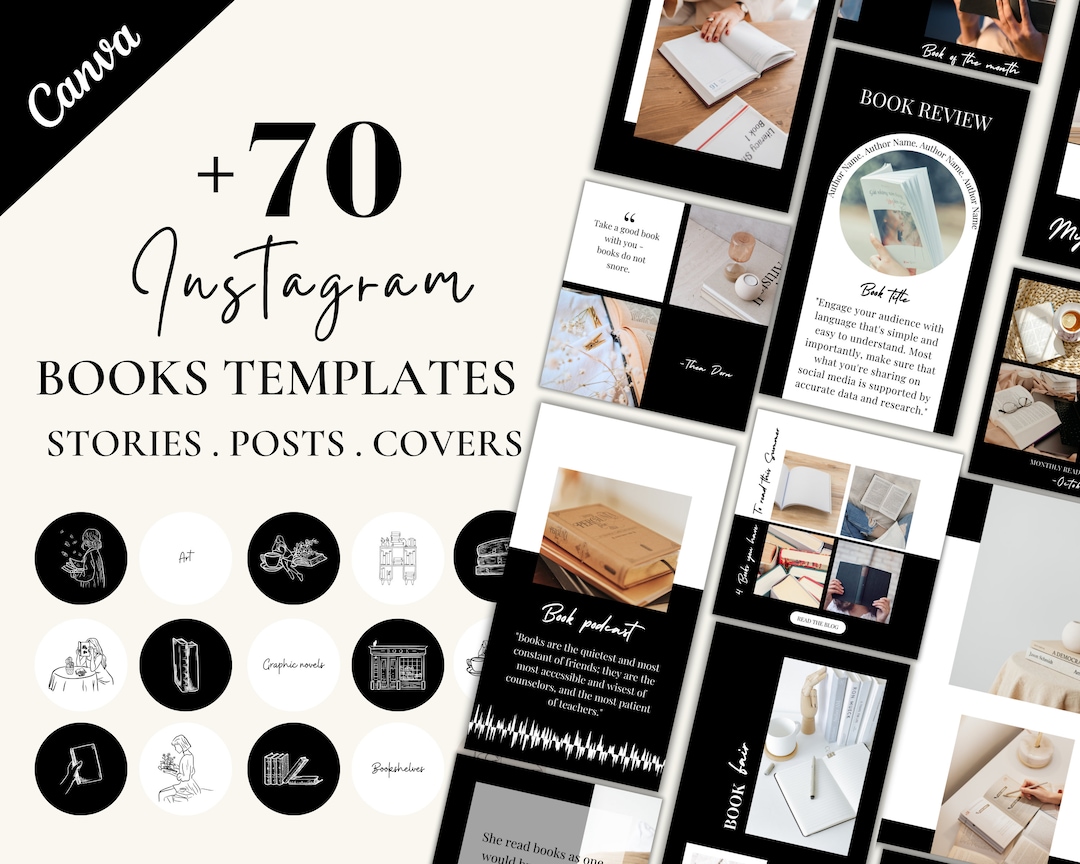 Books Instagram Templates, Canva Templates | +70 Bookstagram Minimalist ...
