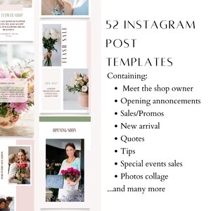 Flower Shop Instagram Story Templates, Canva Templates | 53 Flower Shop ...