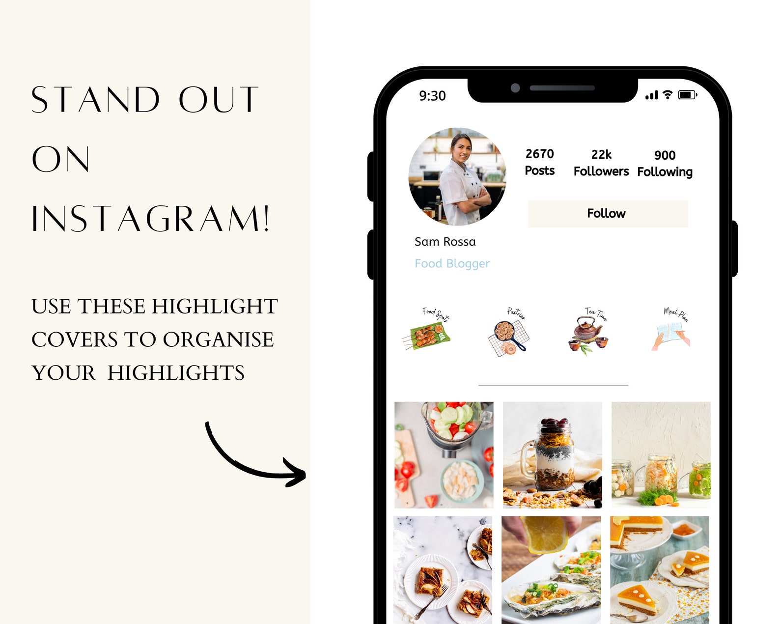 Food Blogger Instagram Highlight Covers Watercolor Food Icons 30 ...