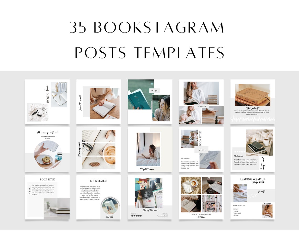Books Instagram Templates, Canva Templates | +70 Bookstagram Minimalist ...