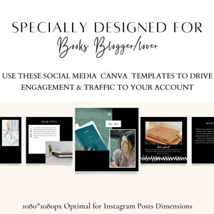 Books Instagram Posts Templates, Canva Templates | 35 Bookstagram ...