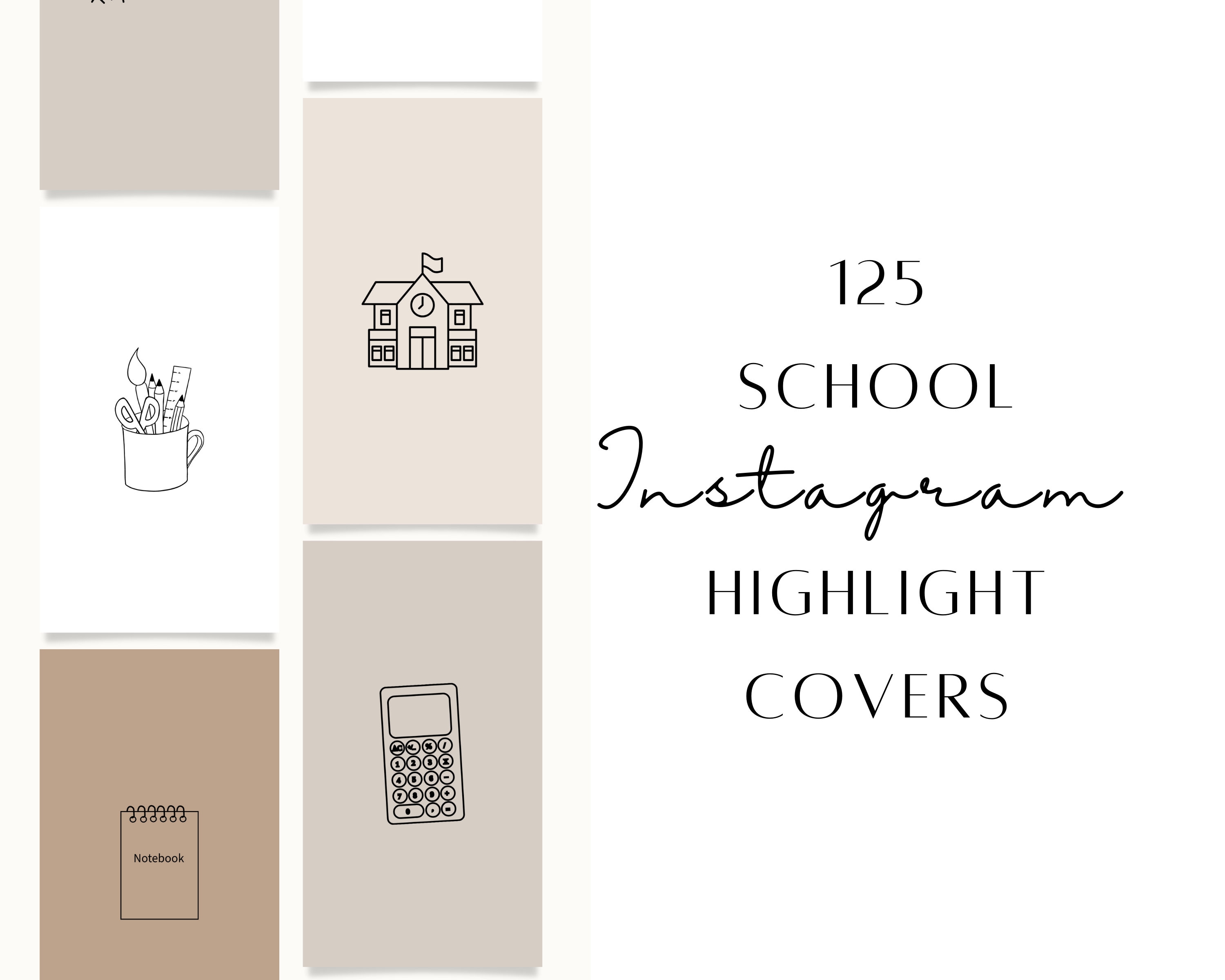 School Instagram Highlight Covers | 25 School & Teacher Illustrations ...