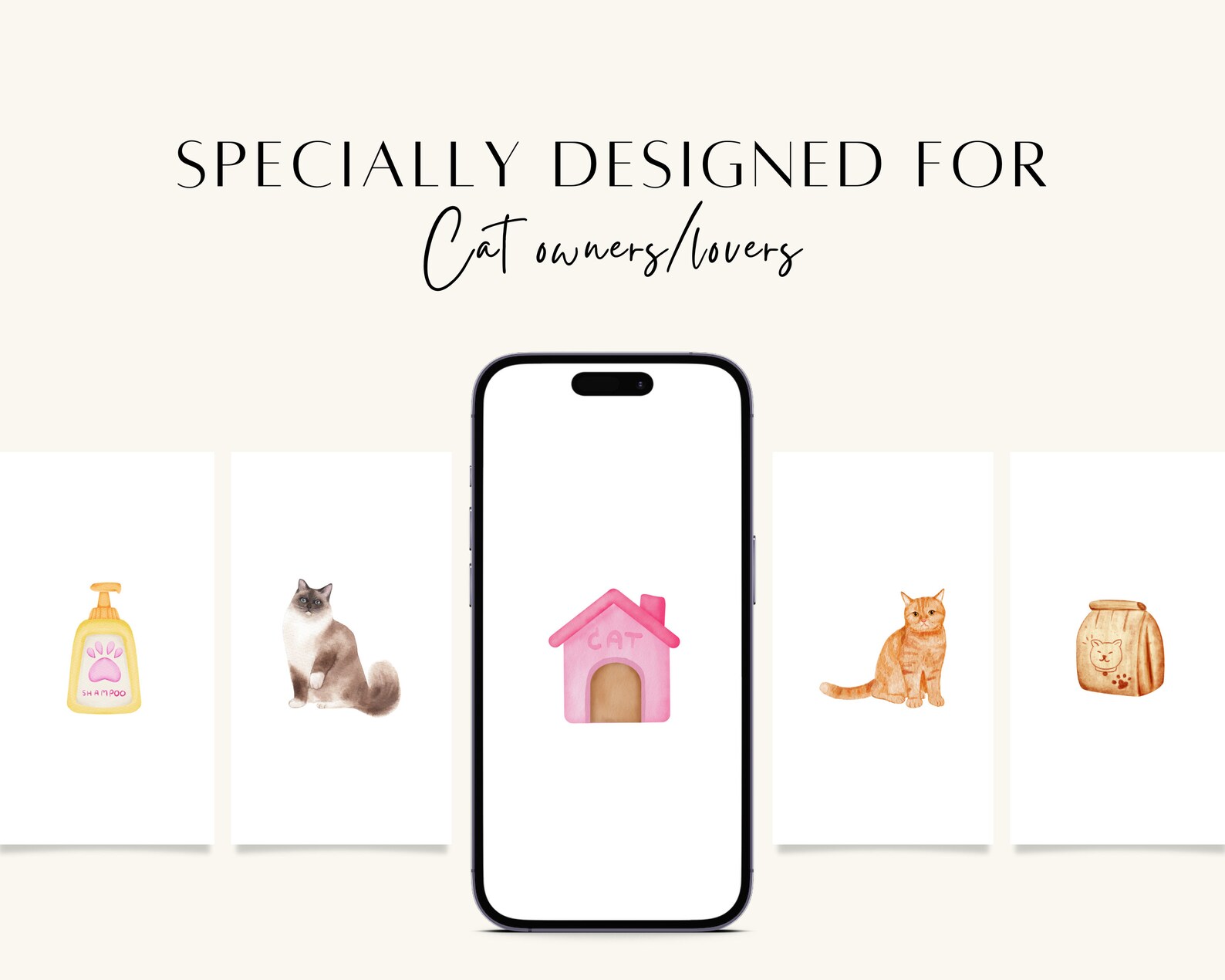 Cats Instagram Highlight Covers | Watercolor Cats Icons | 35 Watercolor ...