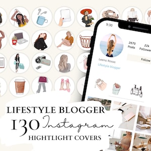 Lifestyle Instagram Highlight Covers | Watercolor Lifestyle Icons | 130 ...