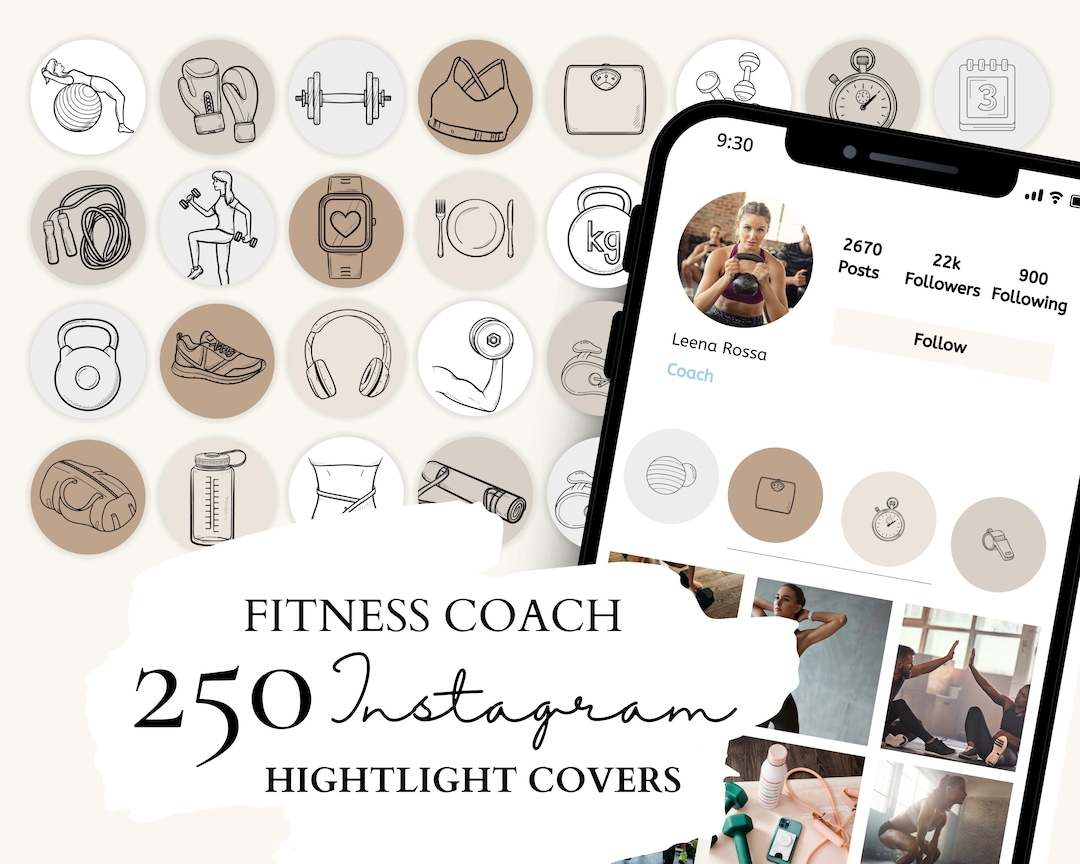 Fitness Instagram Highlight Cover | Fitness Coach Highlight Icons | 50 ...