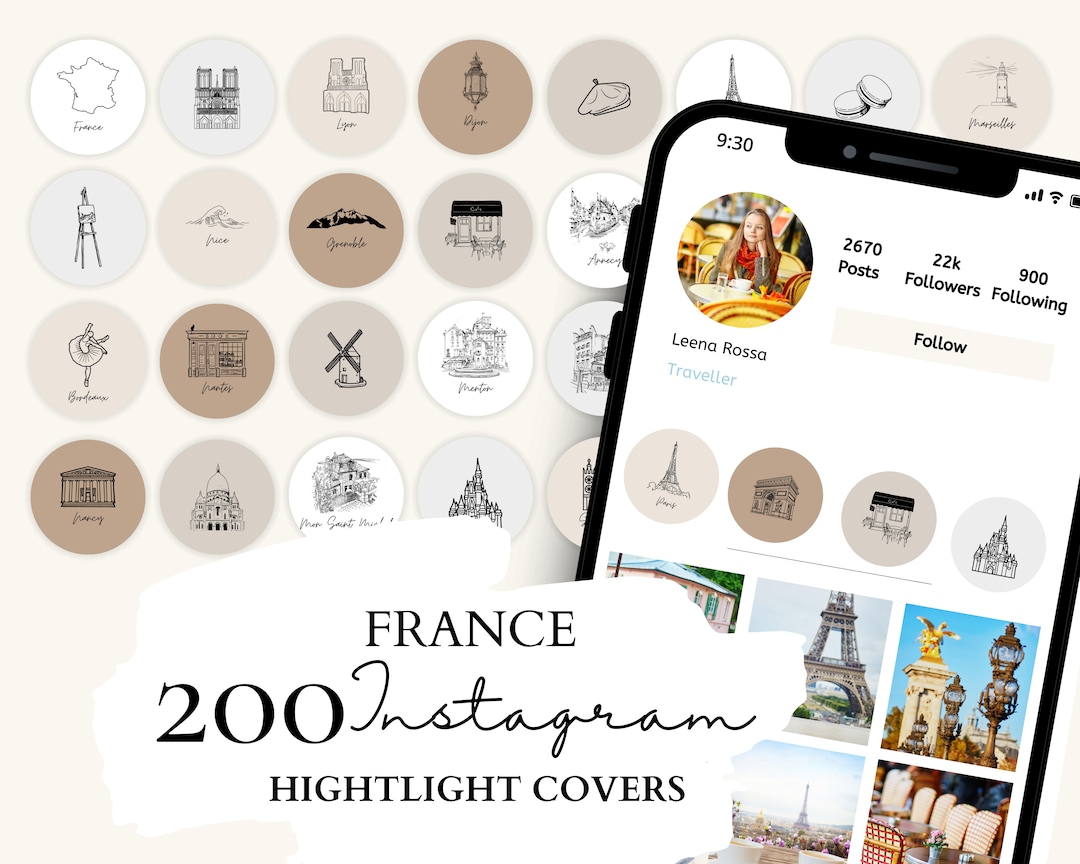 Instagram France Highlight Covers I Travel Highlight Icons | 40 French ...