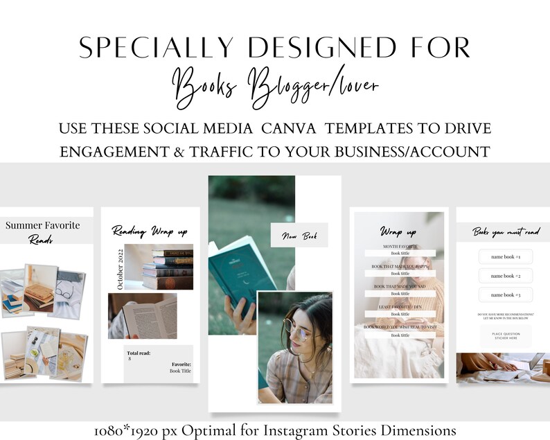 Books Instagram Story Templates, Canva Templates | 35 Bookstagram ...