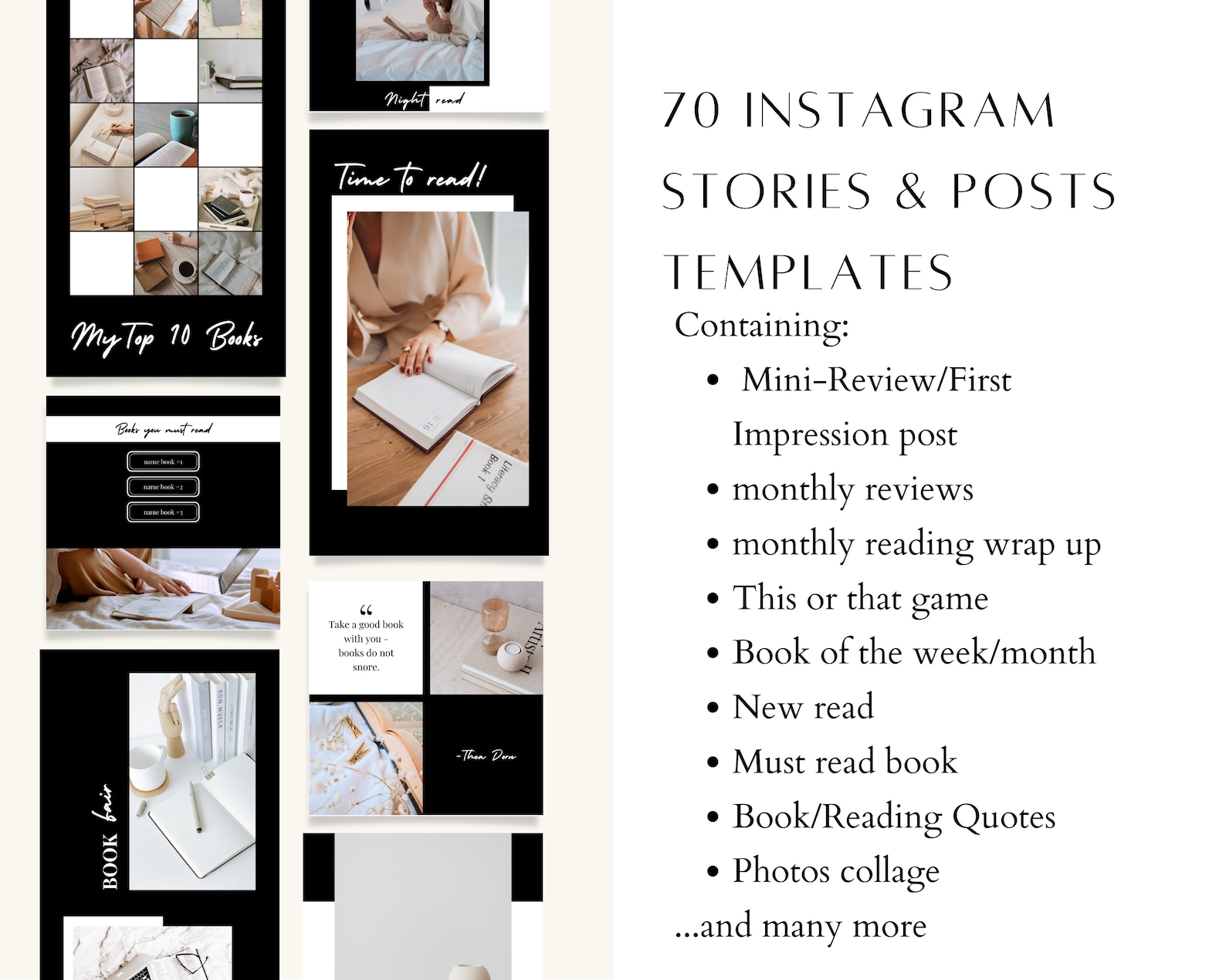 Books Instagram Templates, Canva Templates | +70 Bookstagram Minimalist ...