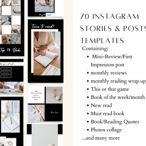 Books Instagram Templates, Canva Templates | +70 Bookstagram Minimalist ...