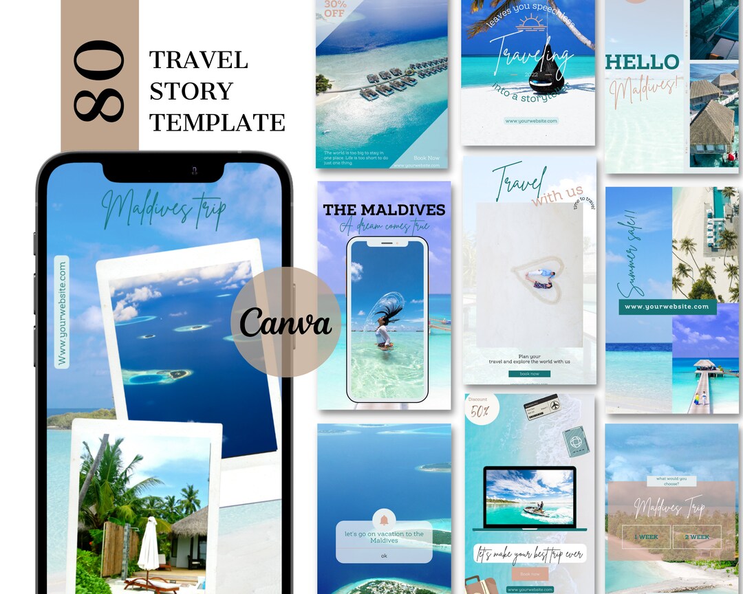 Travel Agent Instagram Story Templates| Canva Templates | 80 Travel ...