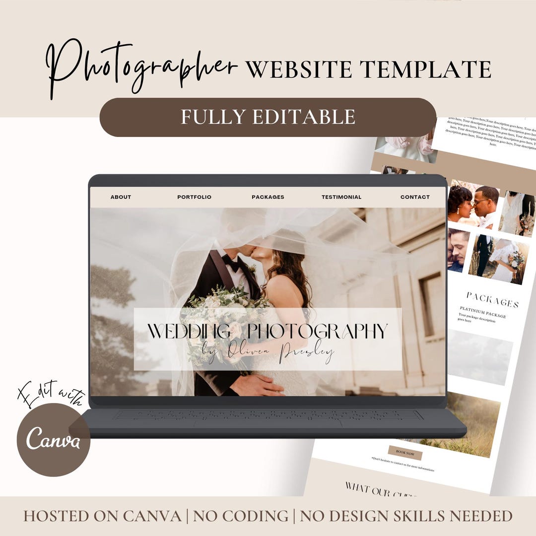 Photographer Website Template, Photography Canva Website | Canva ...