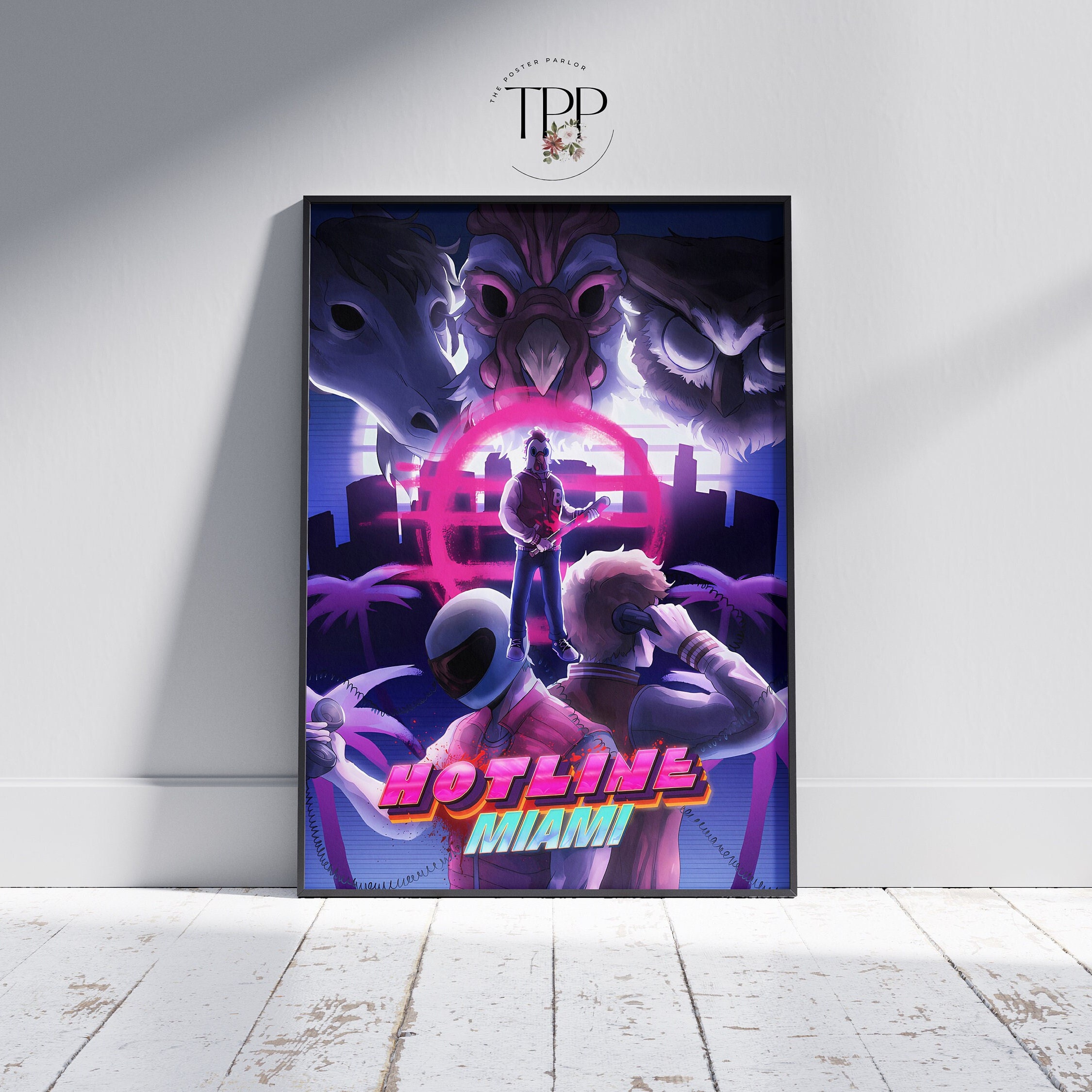 Hotline Miami Poster: Retro Gaming Room Wall Art - Etsy