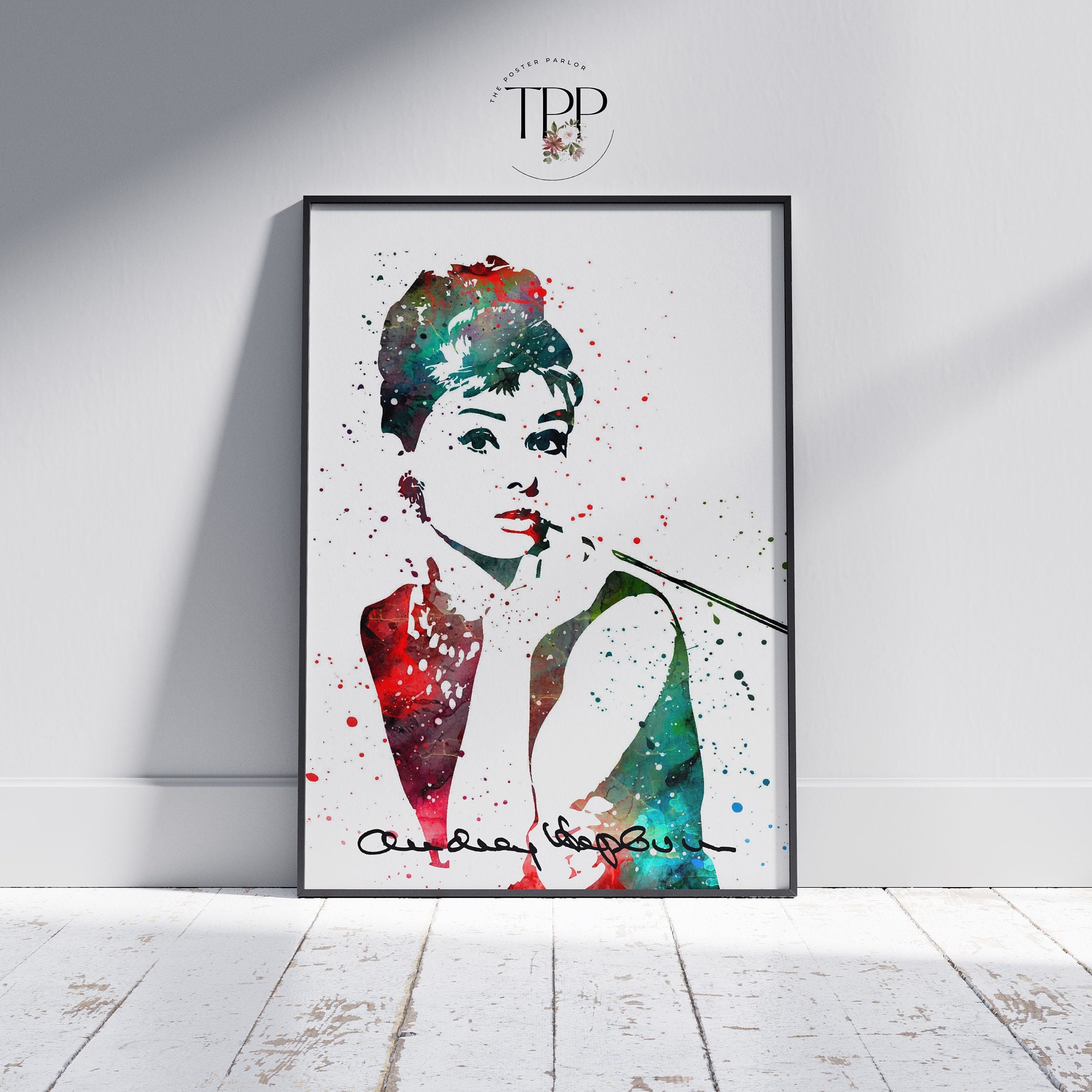 Audrey Hepburn Wall Art, Black and White Poster, Retro Hollywood Decor ...