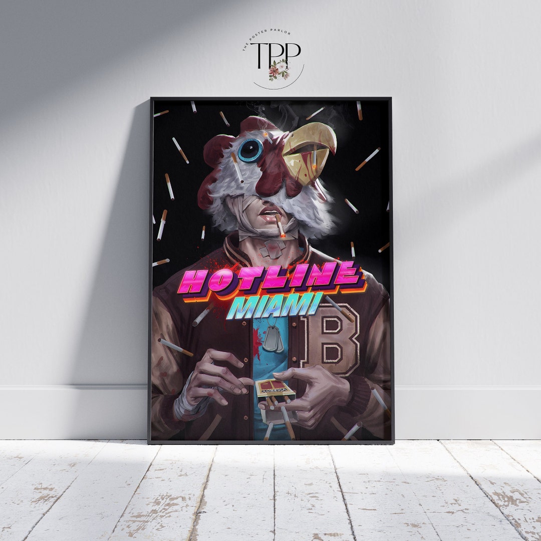 Hotline Miami Poster: Retro Gaming Room Wall Art - Etsy