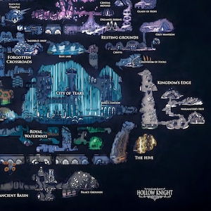 Hollow Knight Map Poster, Game Art Wall Decor, Hollownest World Map - Etsy