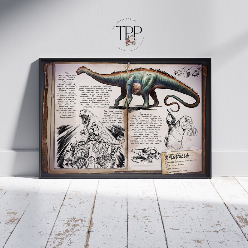 Ark Survival Evolved Dossiers Poster: Dinosaur Game Art Print - Etsy