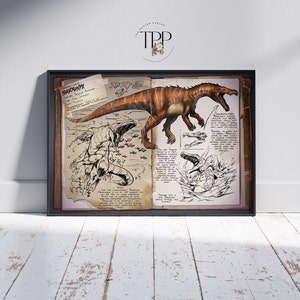 Ark Survival Evolved Dossiers Poster: Dinosaur Game Art Print - Etsy