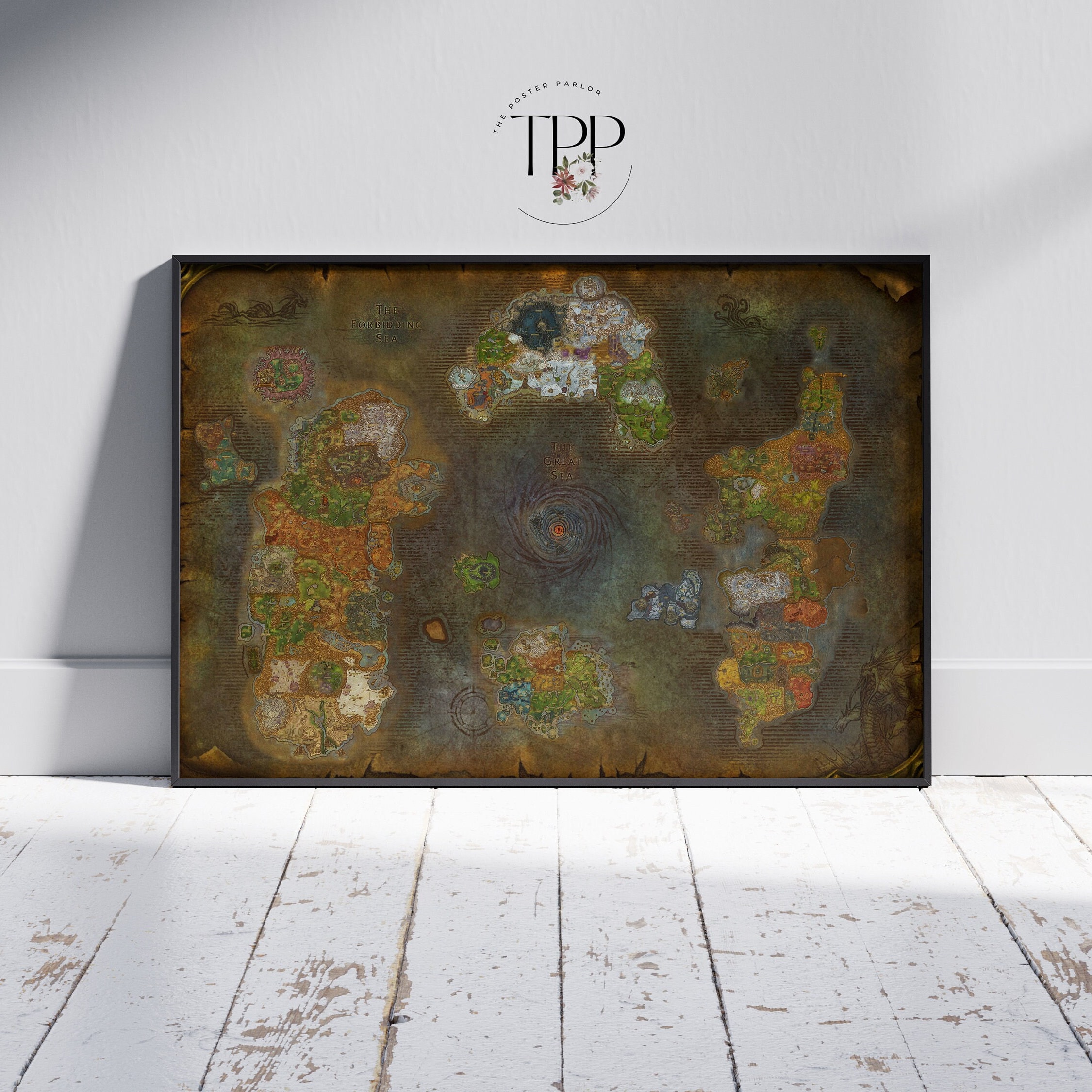 World of Warcraft Map Poster, Azeroth Map Wall Art, Shadowlands Print ...