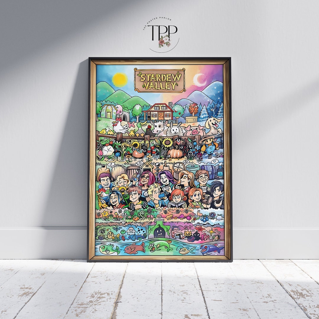 Stardew Valley Game Poster, Vibrant Farm Wall Art, Gaming Room Decor ...