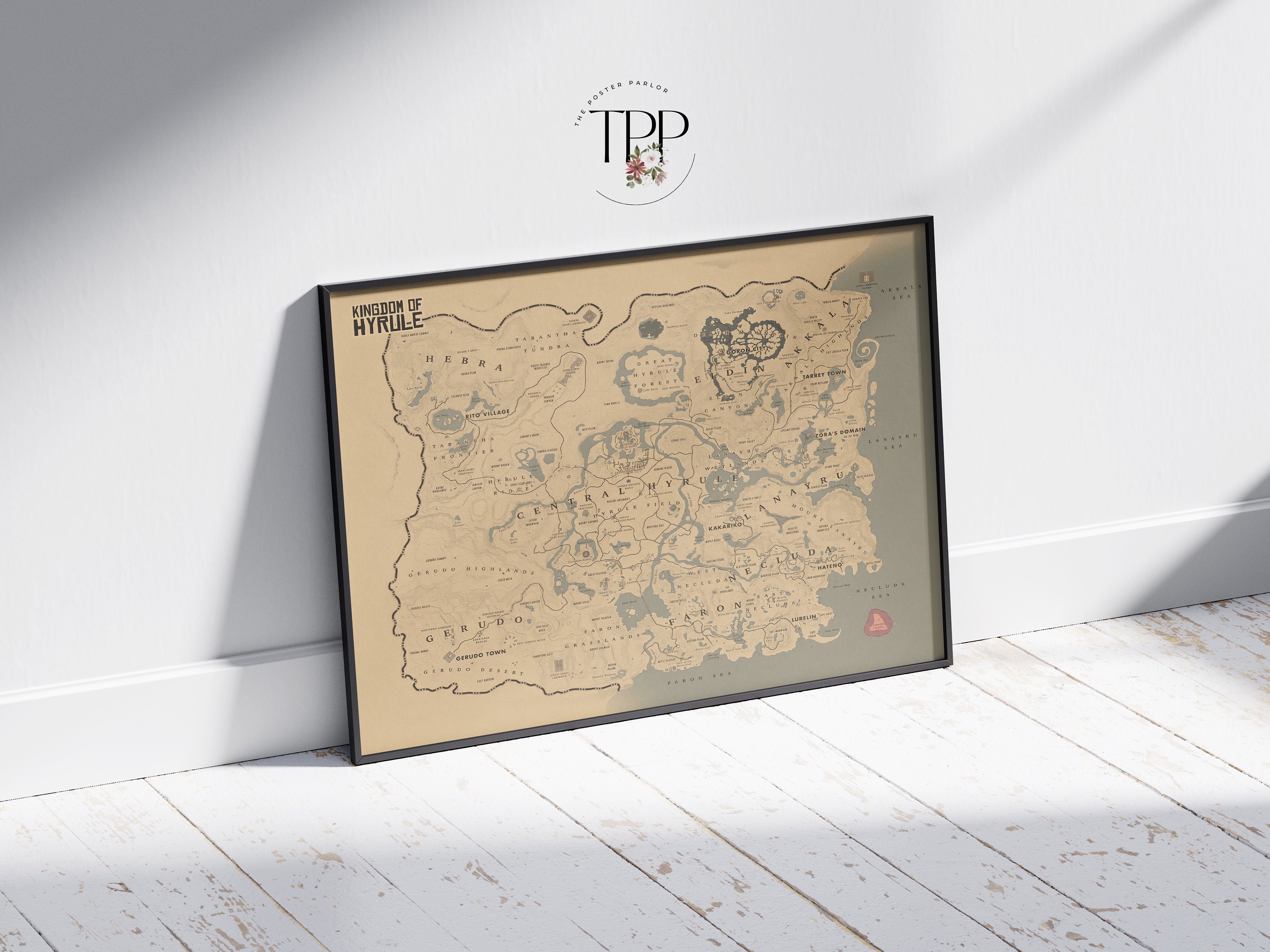 Legend of Zelda Map Poster Breath of the Wild Wall Art - Etsy
