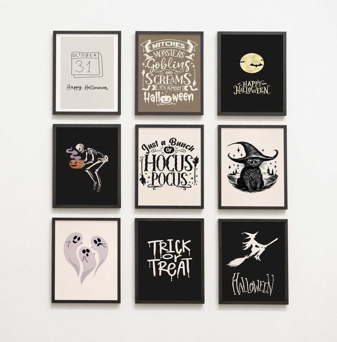 Halloween Poster Designs, Trick or Treat Wall Art, Spooky Season Decor ...