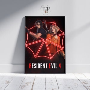 Resident Evil 4 Remake Poster, Leon S. Kennedy Wall Art, Video Game ...