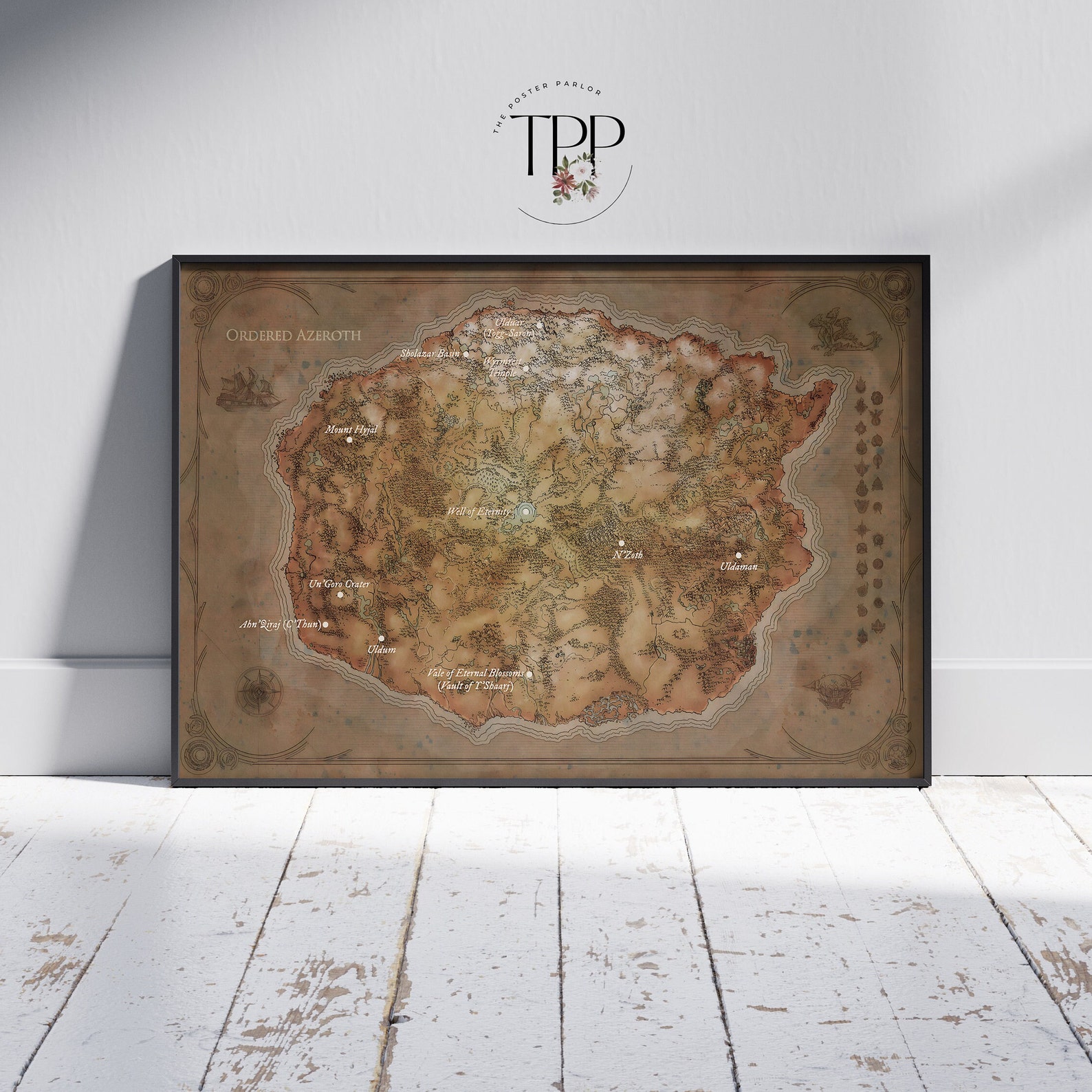 World of Warcraft Map Poster, Azeroth Map Wall Art, Shadowlands Print ...