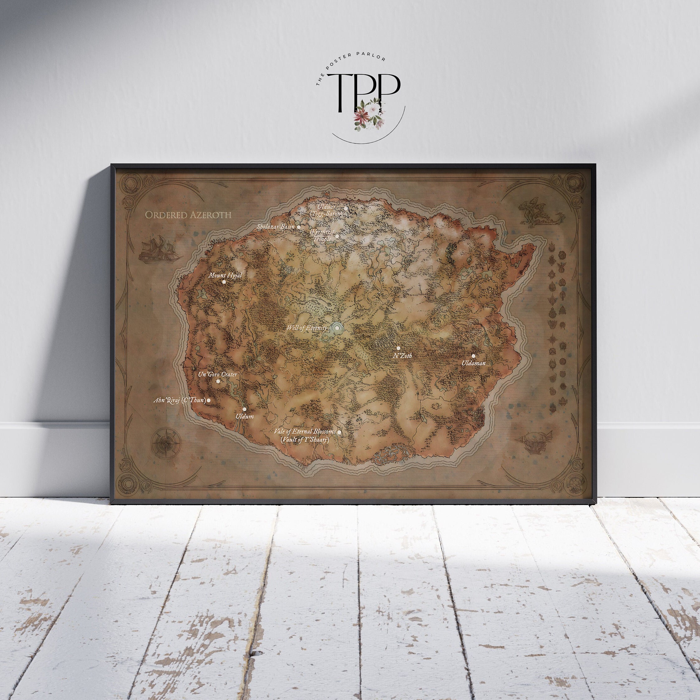 World of Warcraft Map Poster, Azeroth Map Wall Art, Shadowlands Print ...