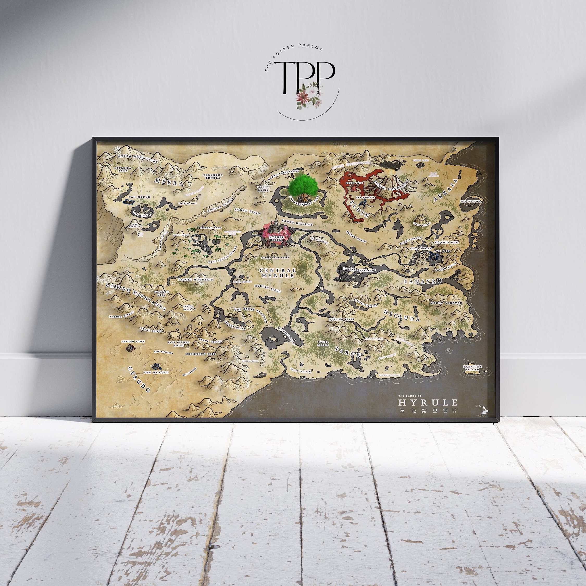 Legend of Zelda Map Poster Breath of the Wild Wall Art - Etsy