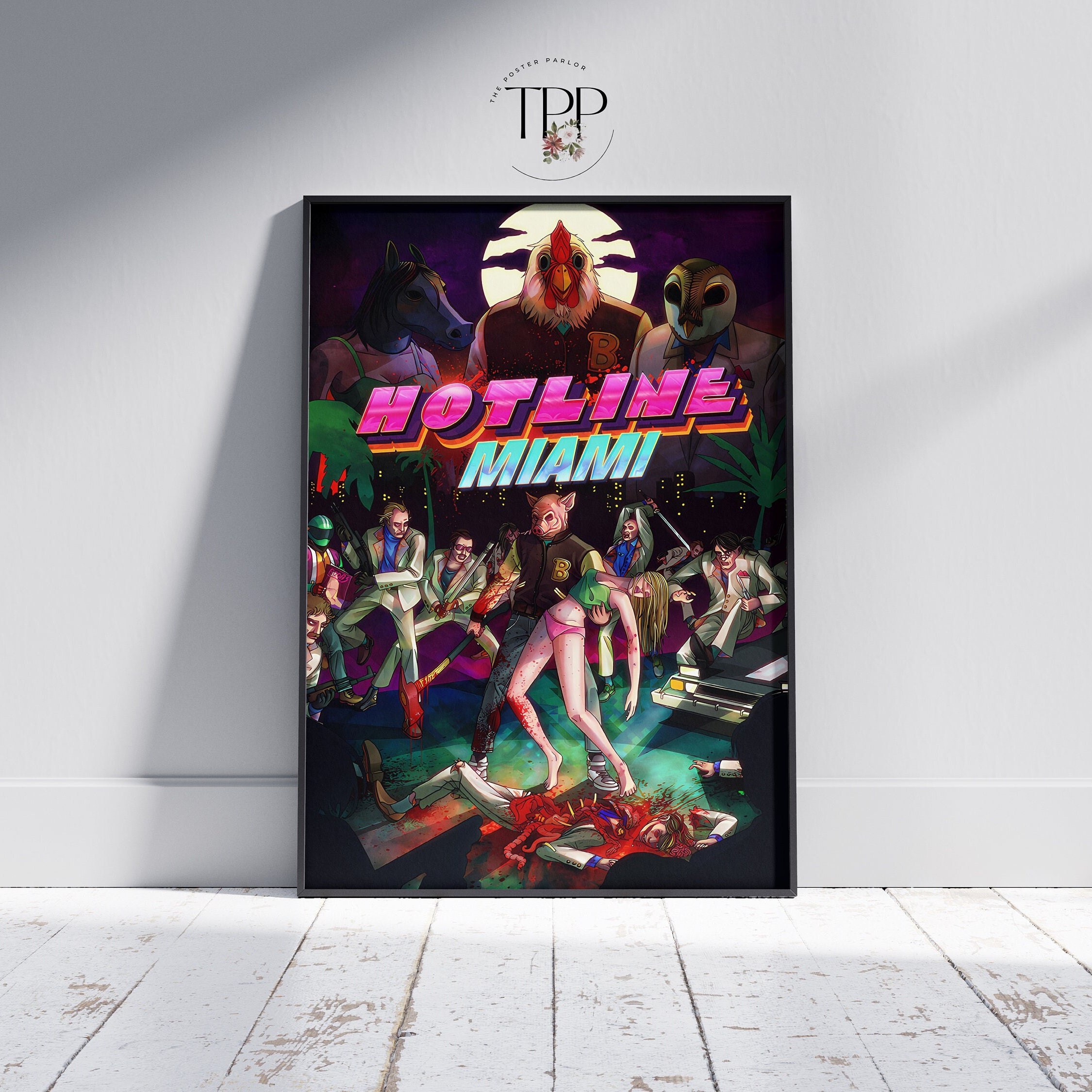 Hotline Miami Poster: Retro Gaming Room Wall Art - Etsy