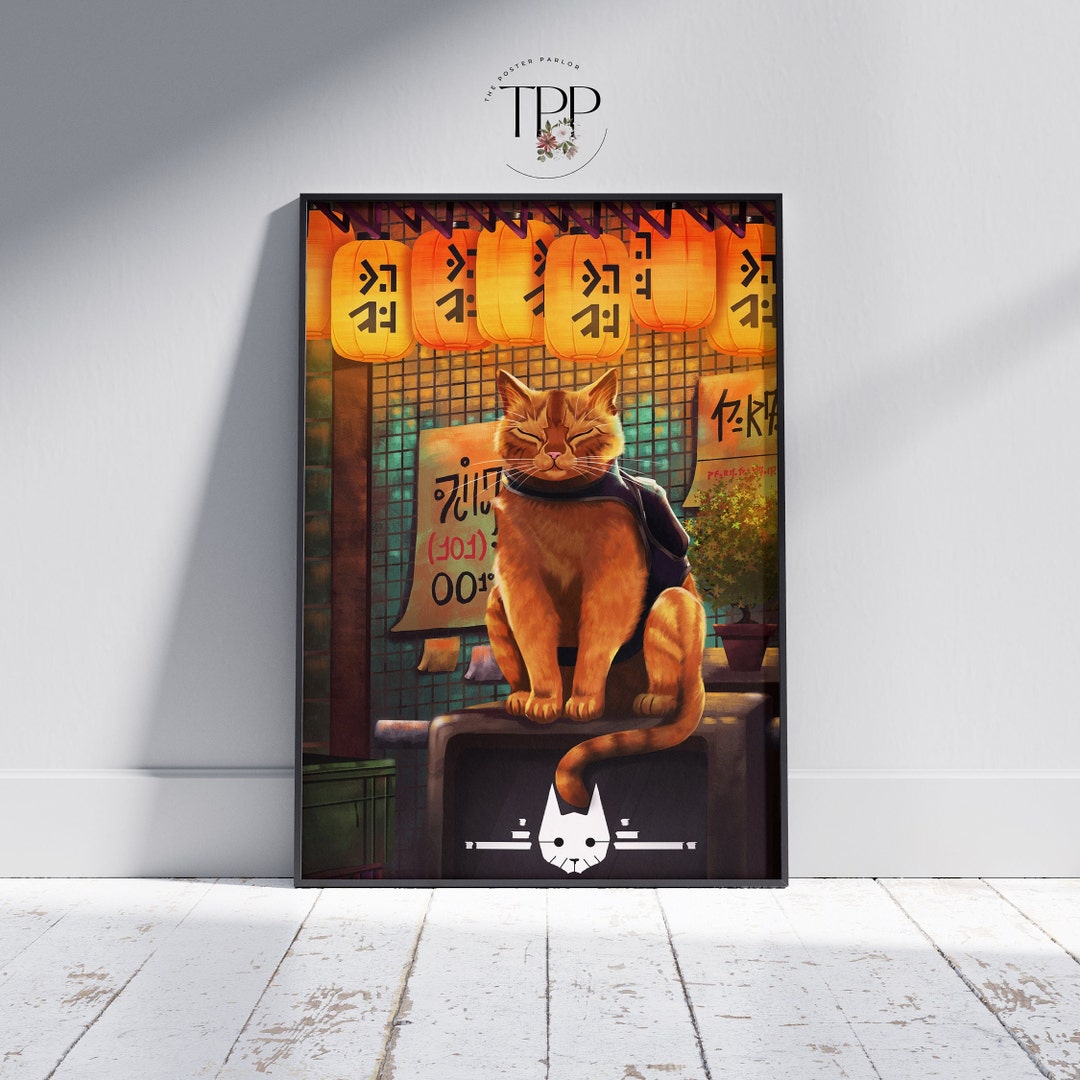 Stray Game Poster, Gaming Wall Art, Cat Game Print, Video Game Decor ...