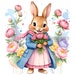 Peter Rabbit Beatrix Potter Style Spring Bunny Watercolour Clipart Card ...