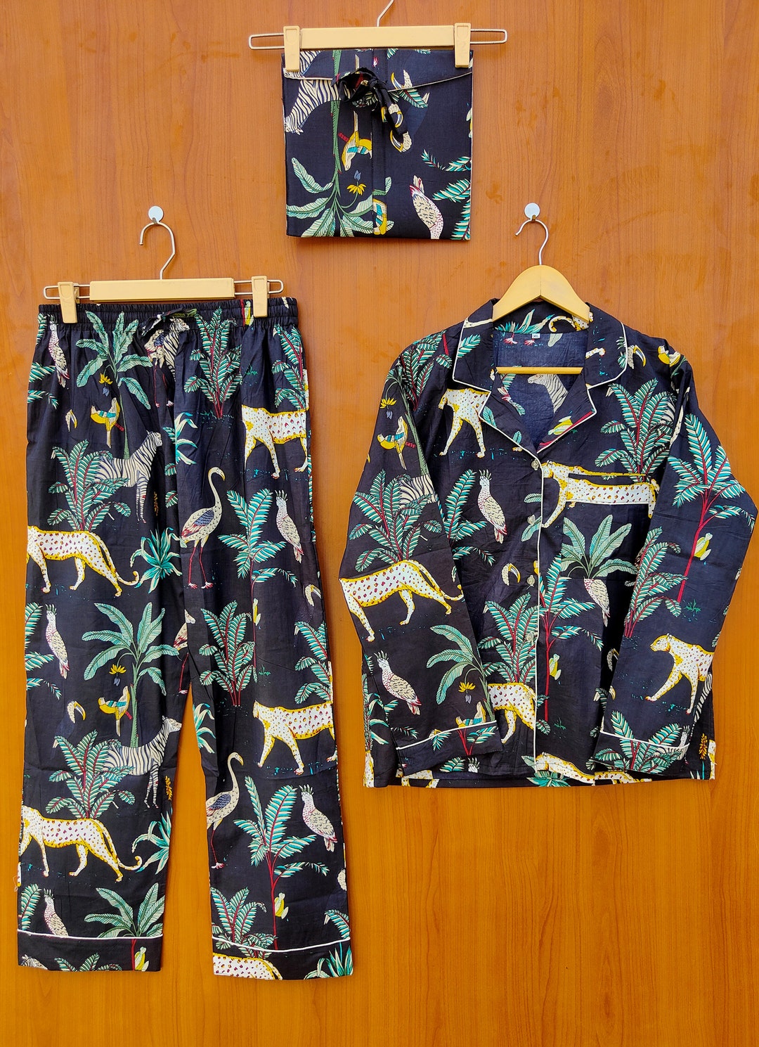 Indian Hand Block Print Cotton Pajama Set 100% Cotton Light Ultra-soft ...