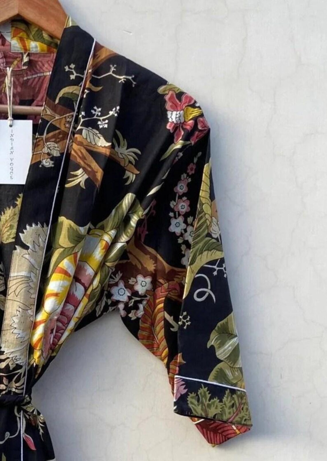 Cotton Kimono Robe, Block Print Robes for Women,dressing Gown, Plus ...