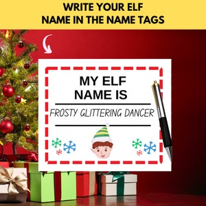 What's Your Elf Name Game With Name Tags & Sign|elf Name Generator ...