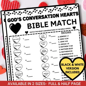 God's Conversation Hearts Bible Match Game|valentine's Day Bible Party ...