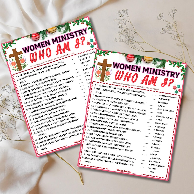 Bible Who Am I Riddle Game|christmas Bible Study Party Activity|church ...